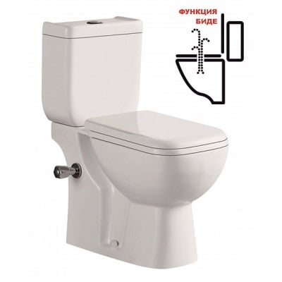 ИНТЕР КЕРАМИК МОНОБЛОК С БИДЕ ЗАДНО КВАДРАТЕН | shop.profimarket.bg